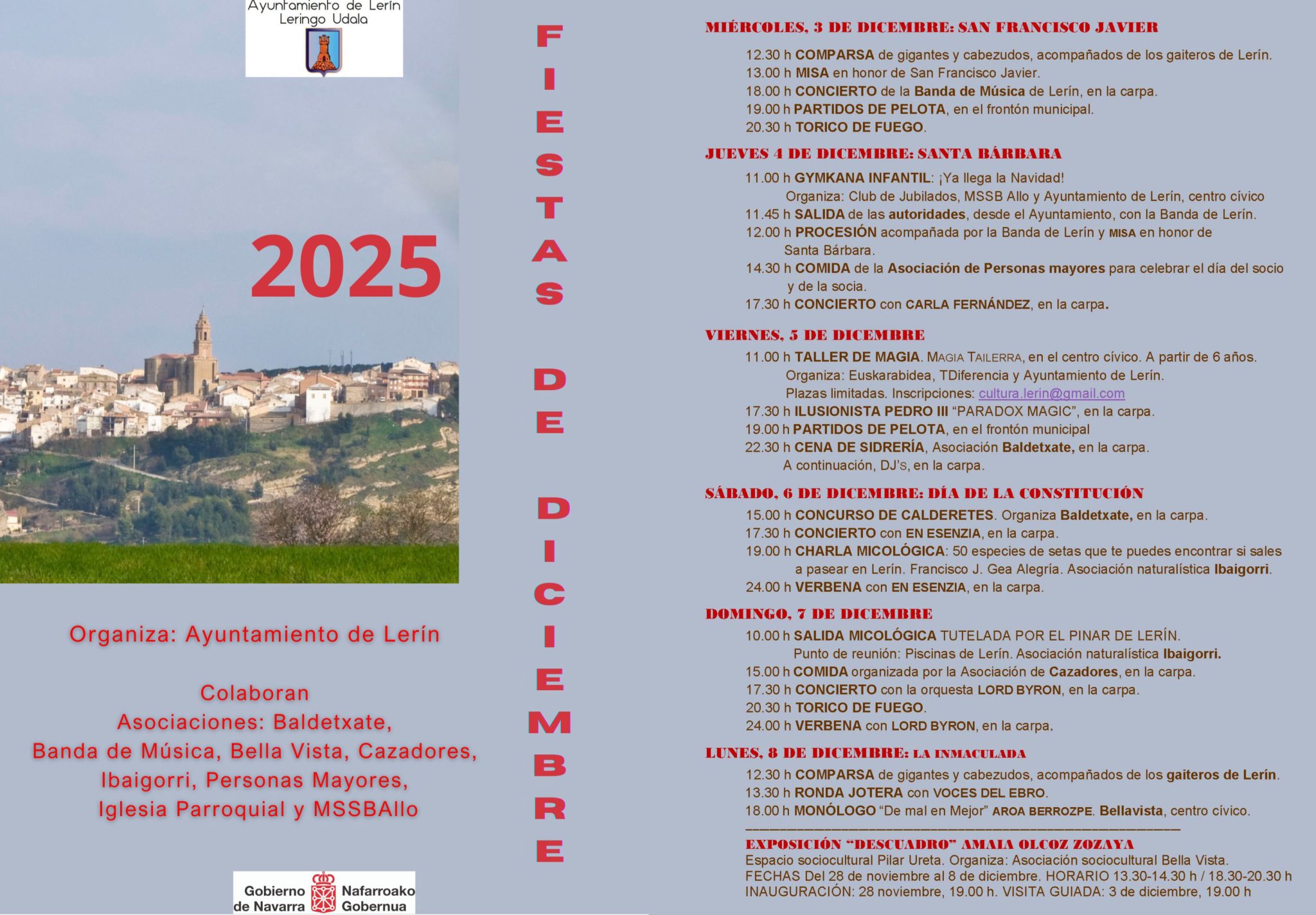 Fiestas de diciembre 2025 - Ayuntamiento de Lerín